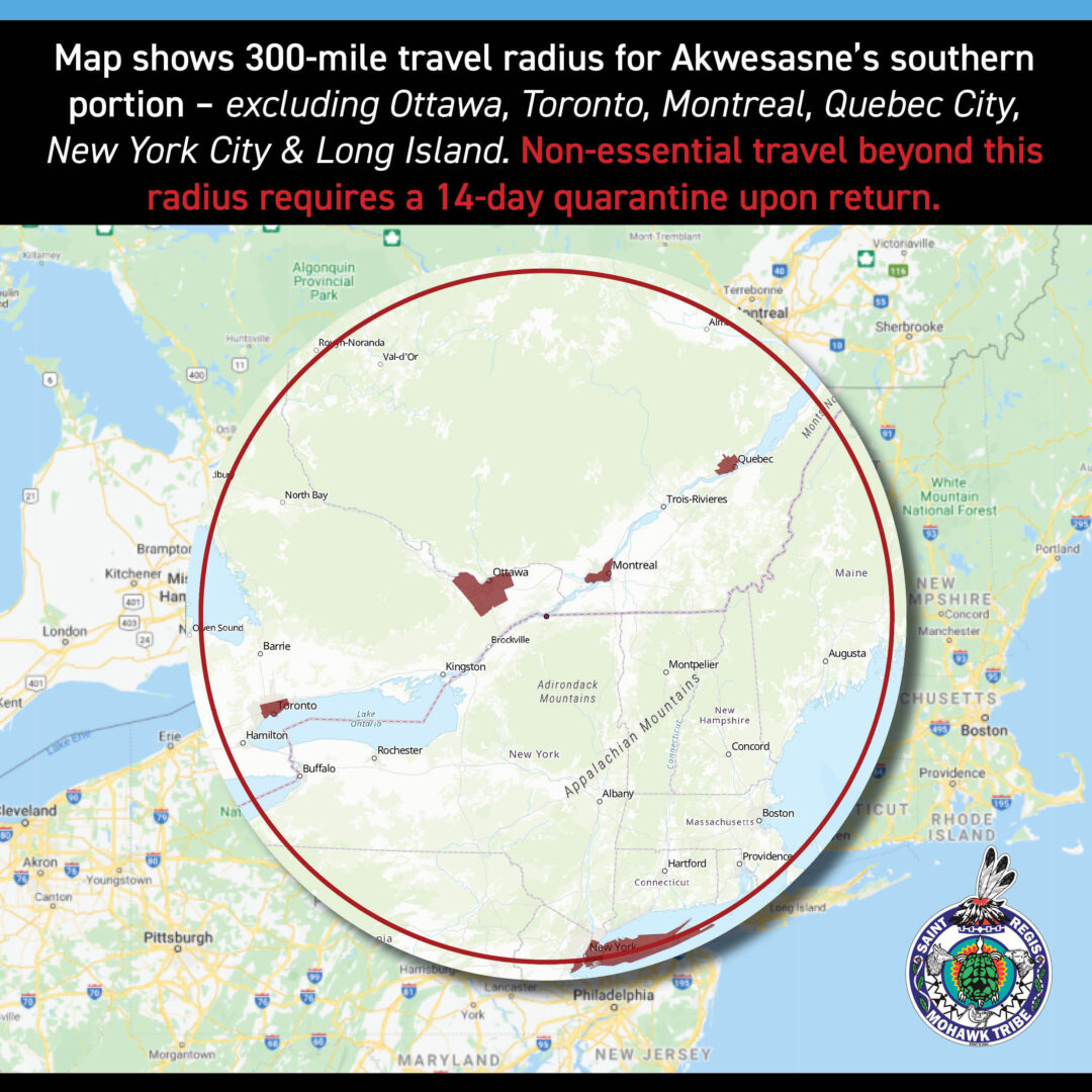 Tribe s EOC Expands Travel Radius To 300 Saint Regis Mohawk Tribe Tribe s EOC Expands Travel Radius To 300 Saint Regis Mohawk Tribe